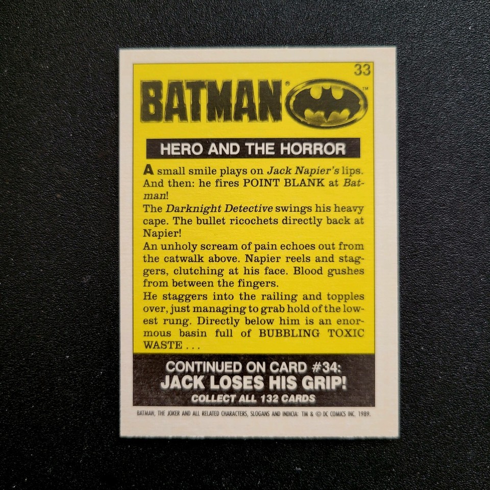 TOPPS BATMAN (1989 Series 1) #33 "THE HERO & THE HORROR" Trading Card ...