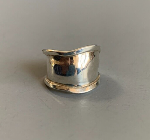 GERTRUDE ZACHARY Navajo Drew Ruiz Modernist Sterling Silver Wavy Wide ...