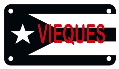 Puerto Rico Flag VIEQUES 4" X 7" ATV Motorcycle License Plate Black ...
