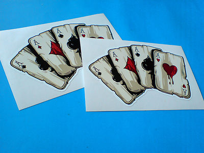 FOUR ACES Large Playing Cards Hot Rod Vintage Helmet Car Stickers 2 off ...