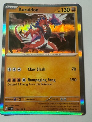 Pokemon TCG Koraidon Scarlet & Violet Base Set 124/198 Holo Rare Card ...