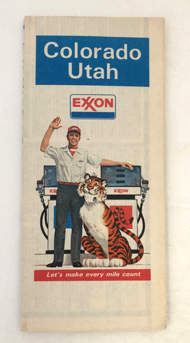 Colorado Utah Road Map Utah Colorado 1981 Exxon Fold Car Paper Sites | eBay