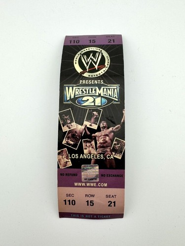 WRESTLEMANIA XXI 21 COMMEMORATIVE PROMO TICKET wwe JAKKS WWF | eBay