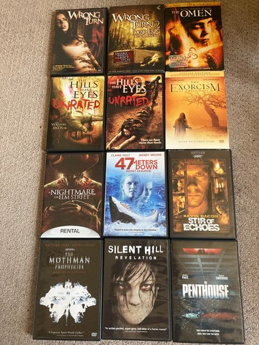Horror DVD Lot of 12 Movies $1 Each Wrong Turn The Omen Nightmare on ...