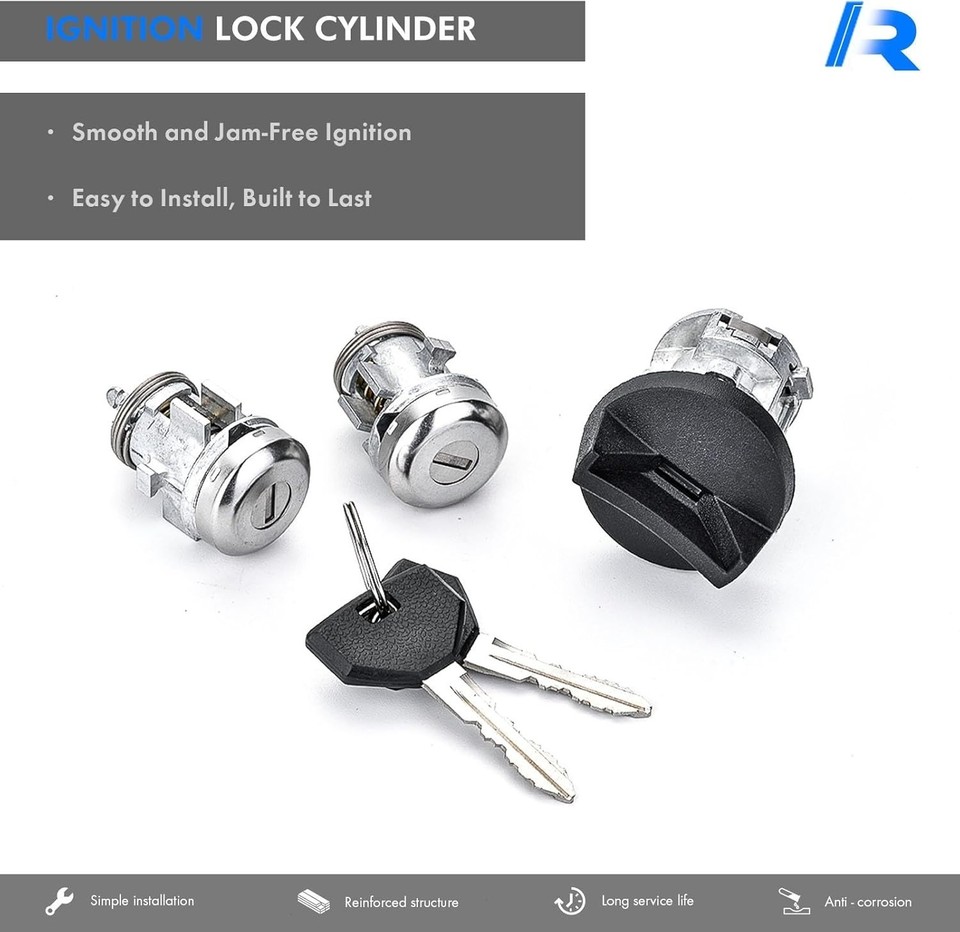 Ignition Switch Lock Cylinder with 2 Door Lock and Keys Fit for Dodge ...