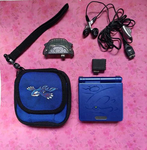 Authentic Rare Pokémon Kyogre GBA SP + Case, Headphones, Wireless ...