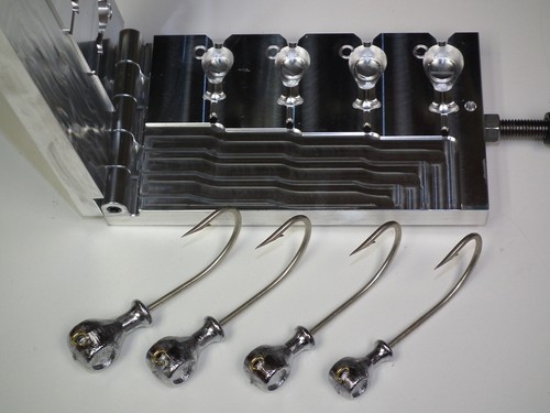 Saltwater Asprinhead Jig mold 1.5, 2, 2.5, 3oz 10/0 3407 CNC Aluminum ...