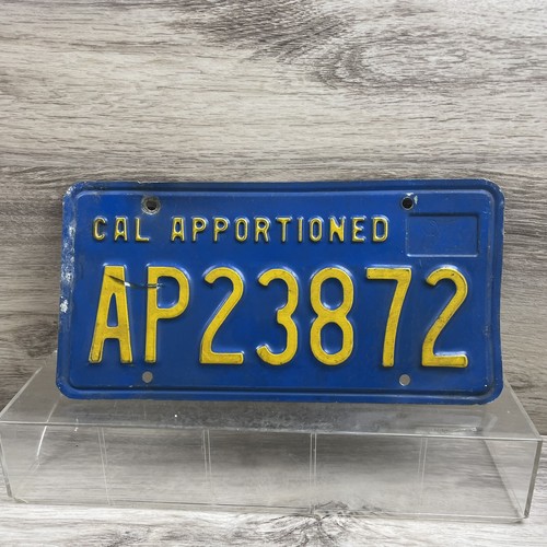 Vintage 1982 California Blue APPORTIONED License Plate # AP23872 | eBay