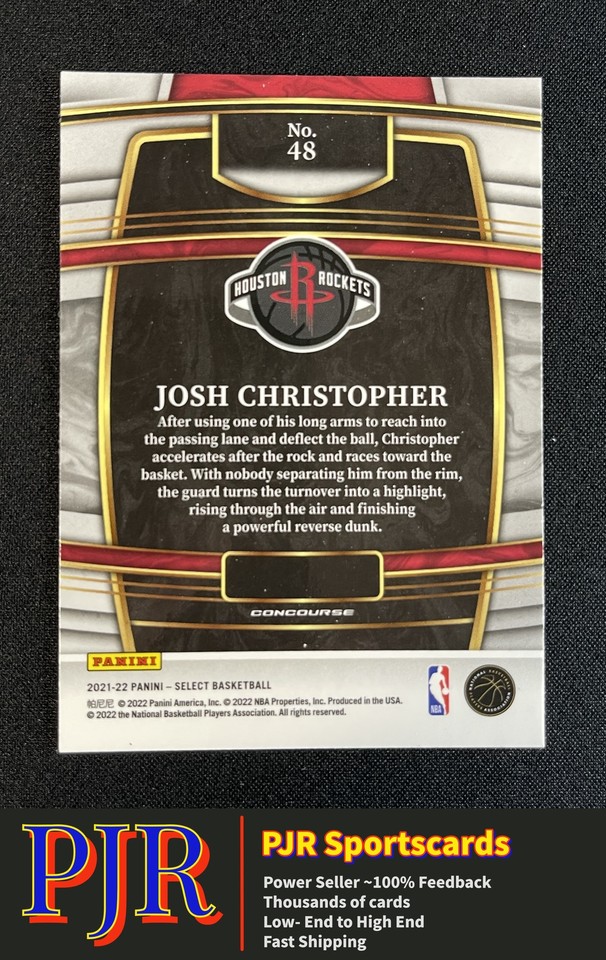 2021 Panini Select RC #48 Josh Christopher Houston Rockets Blue | eBay