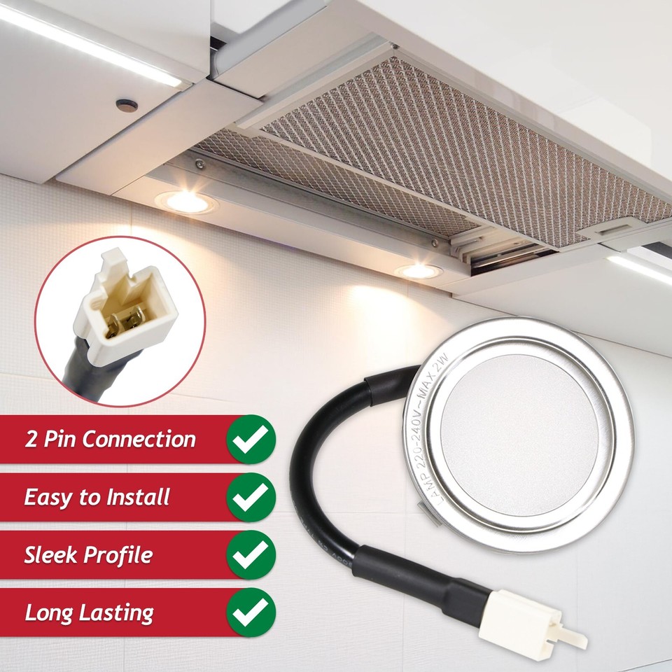 Cooker Hood LED Light UNIVERSAL 68mm G4 220-240VAC Extractor Lamp Bulb ...