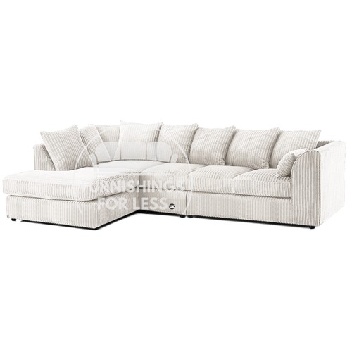 Jumbo Cord 3 Seater 2 Seater Silver Luxor Grey Sofa Suite NEW Corner ...