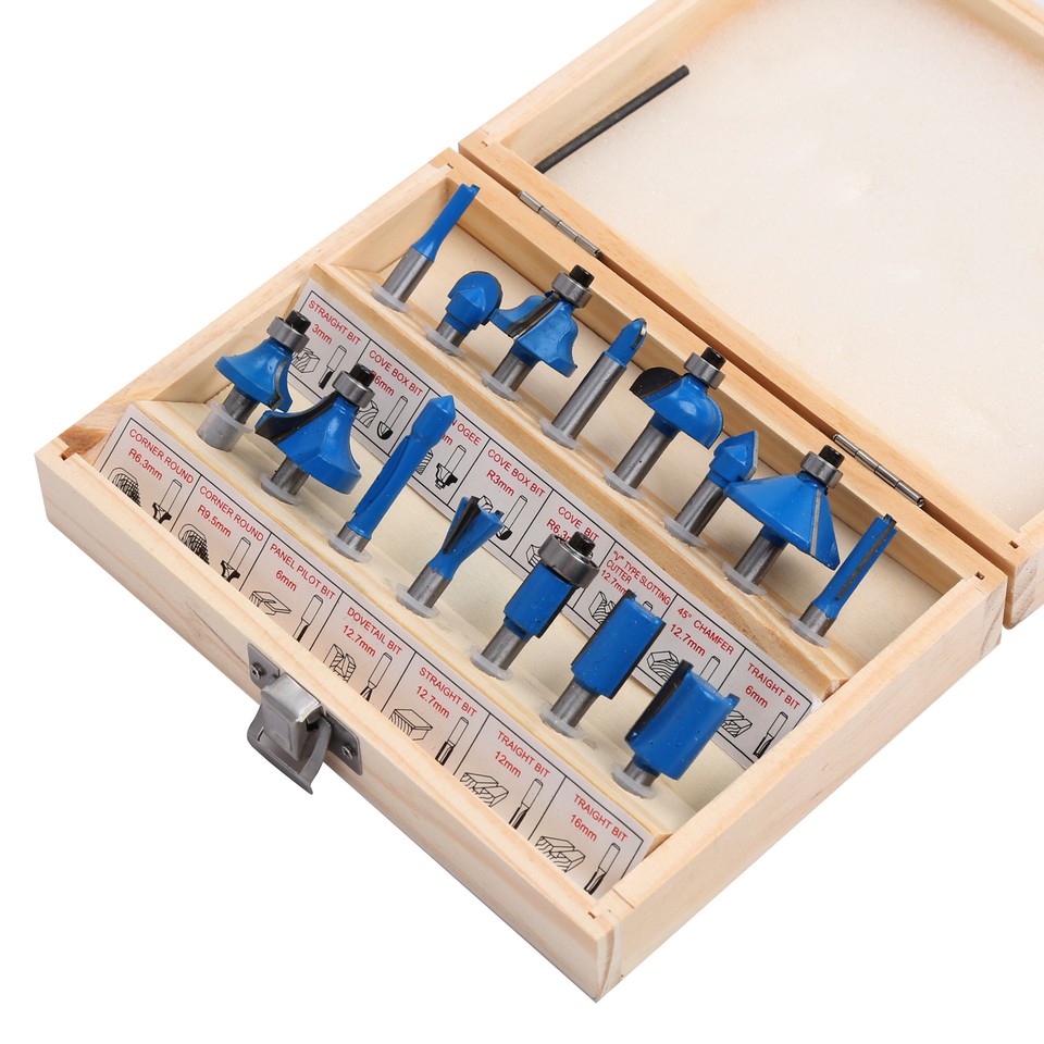 DIY Carbide Router Bit Set 1/4" Shank and Wood Commercial Woodworking ...