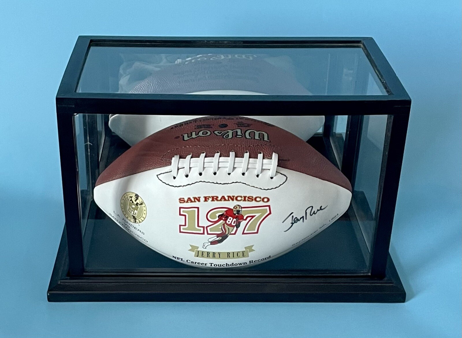 Jerry Rice Autographed/Signed 127 TDs Commemorative Football — w ...