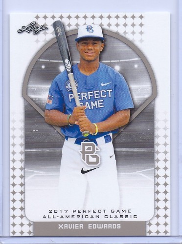 XAVIER EDWARDS 2017 "1ST EVER PRINTED" LEAF PERFECT GAME AAC ROOKIE ...