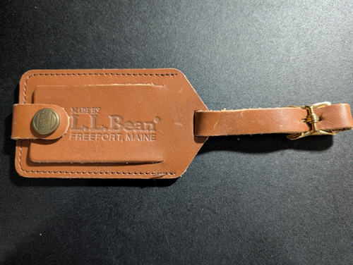 Vintage LL Bean Brown Leather Luggage Tag-Used | eBay
