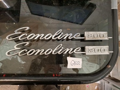 VINTAGE 1968 69 FORD ECONOLINE 200 VAN FENDER EMBLEM SET OEM FOMOCO ...