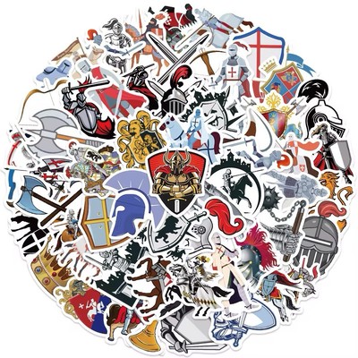 20 Random Knights Medieval Stickers Feudal Decals Hydro Laptop Free ...