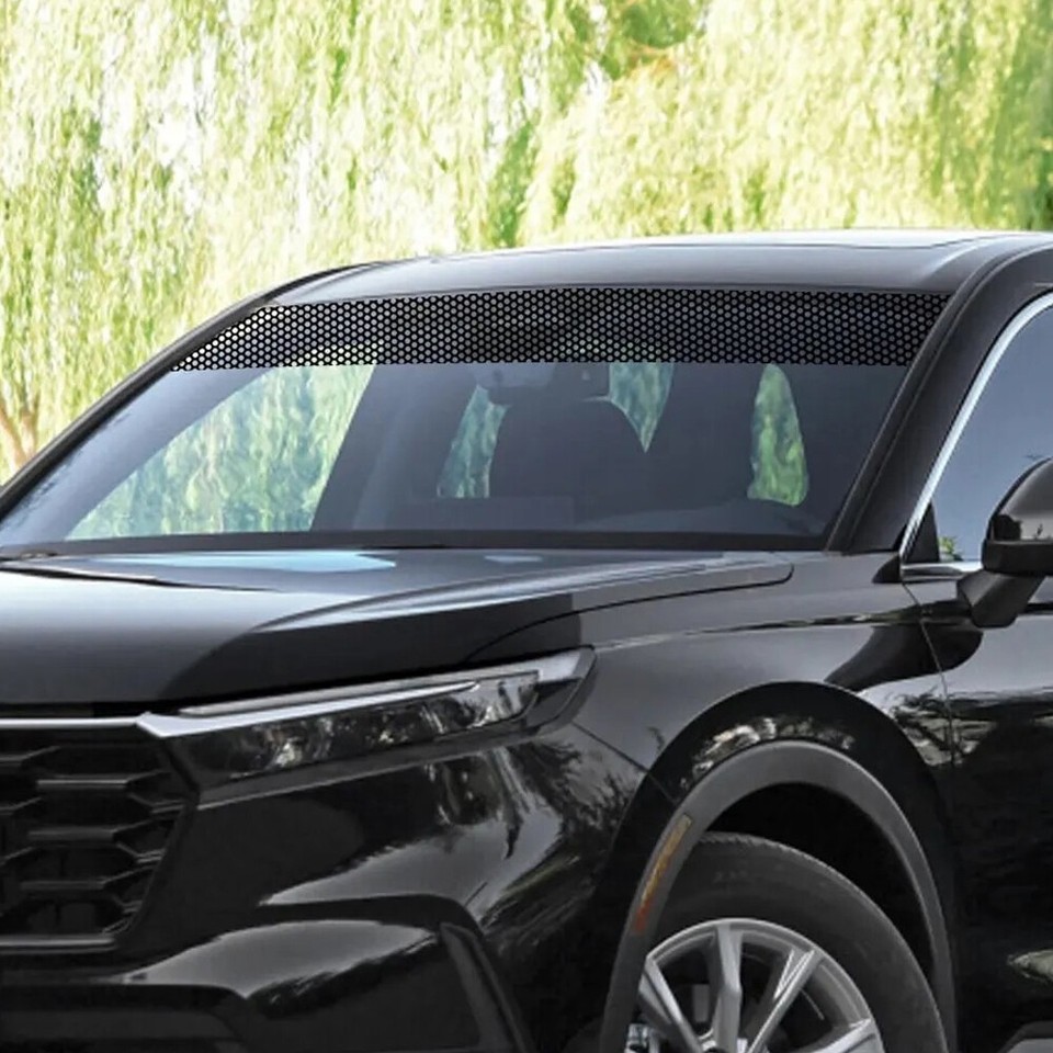 Black Window Visor Sun Strip Vinyl Mesh Decal Sticker For Car Front ...