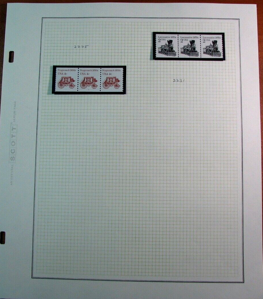 US Stamp PNC Album Page Scott# 1897 & etc. Transportation Issue 1981-88 ...
