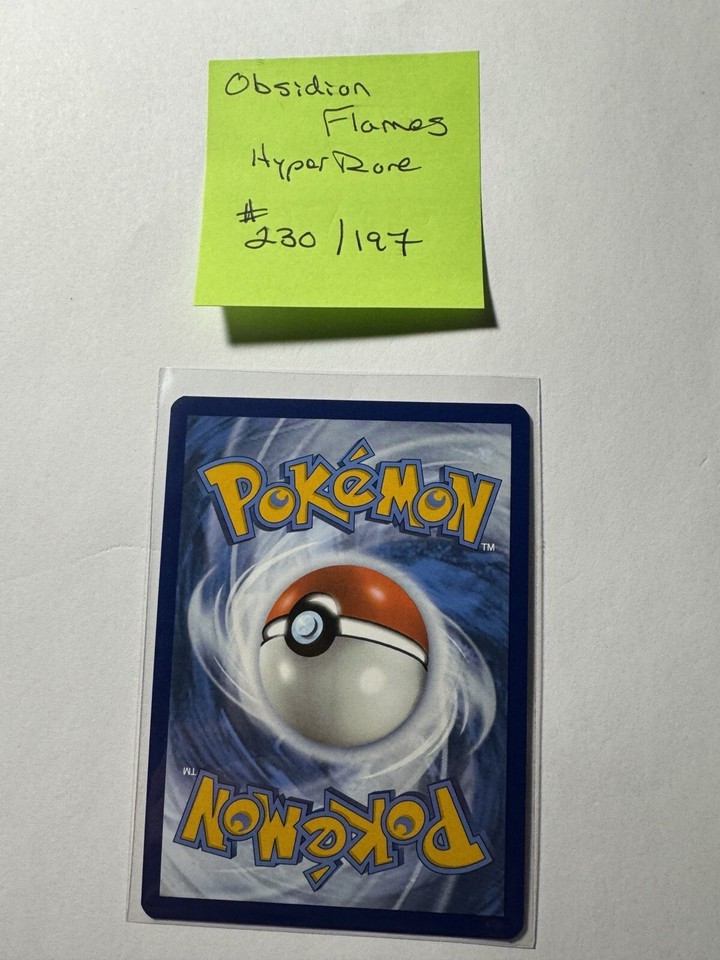 Pokémon Obsidian Flames Basic Fire Energy #230/197 Hyper Rare Gold Holo ...