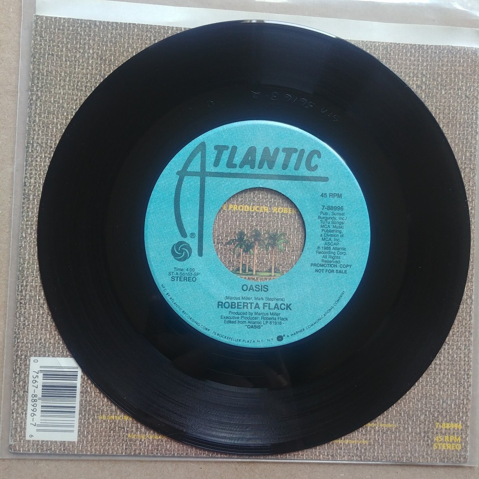 ROBERTA FLACK Oasis 45 7" R&B SOUL Record Vinyl Atlantic Records 1988 ...