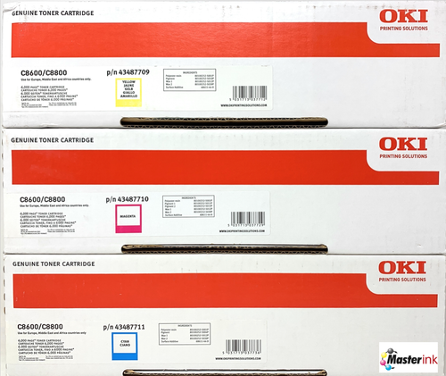 Oki 3 Original Toner Yellow Magenta Giano C8600/C8600Dn/C8800N/C8800Dn ...