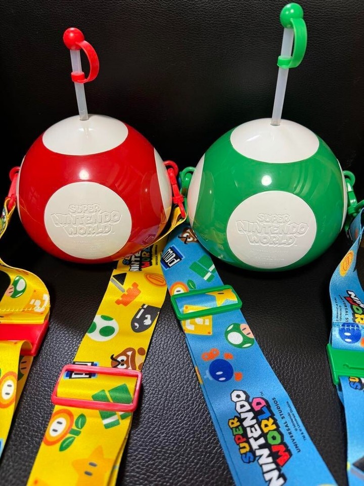 USJ Super Nintendo World Super mushroom drink bottle + 1up mushroom green set | eBay