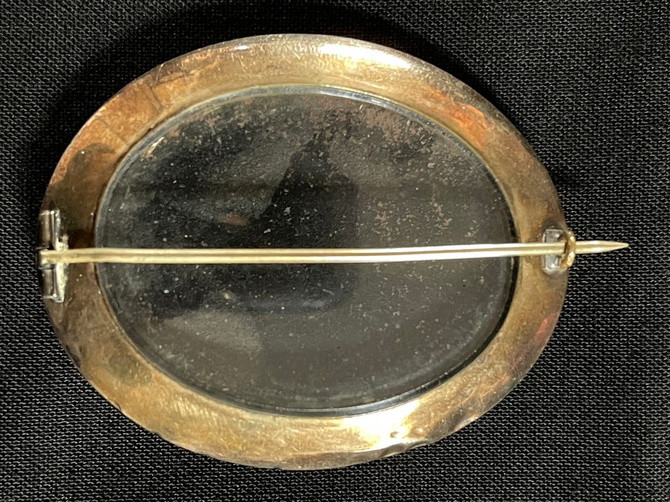 Victorian Cameo Pin Porcelain Painted with Memorial (Mourning) Back | eBay