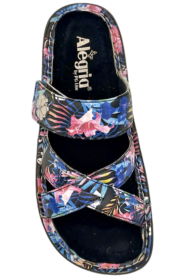 Alegria Leather Adjustable Slide Sandals Vinely Tropic Nights | eBay