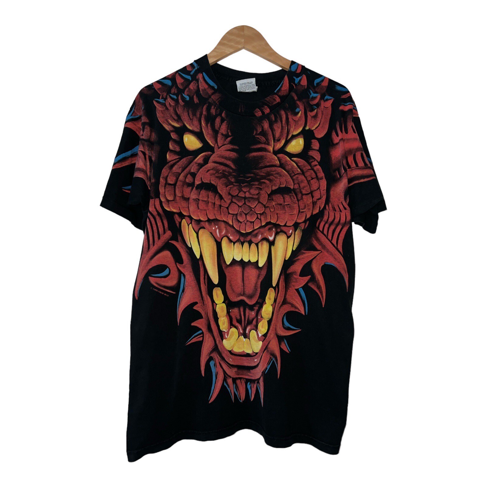 Vintage 1990s Liquid Blue Dragon Shirt Original AOP F… - Gem