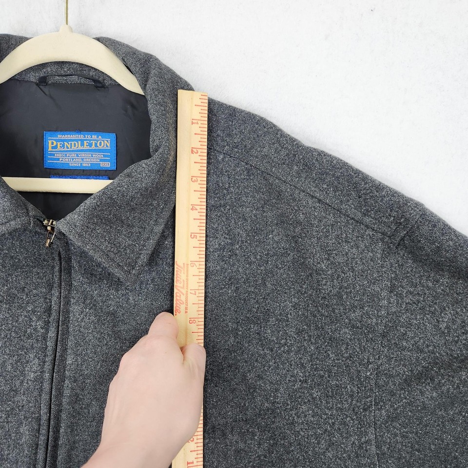 Pendleton Jacket Mens 2XL Gray Wool Thinsulate Vintage USA Bomber Harrington | eBay