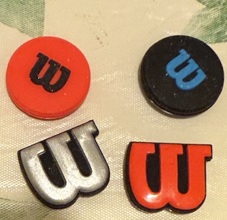 New 4x Wilson Logo Tennis Shock Absorbers Vibration Dampeners Red/Blue ...