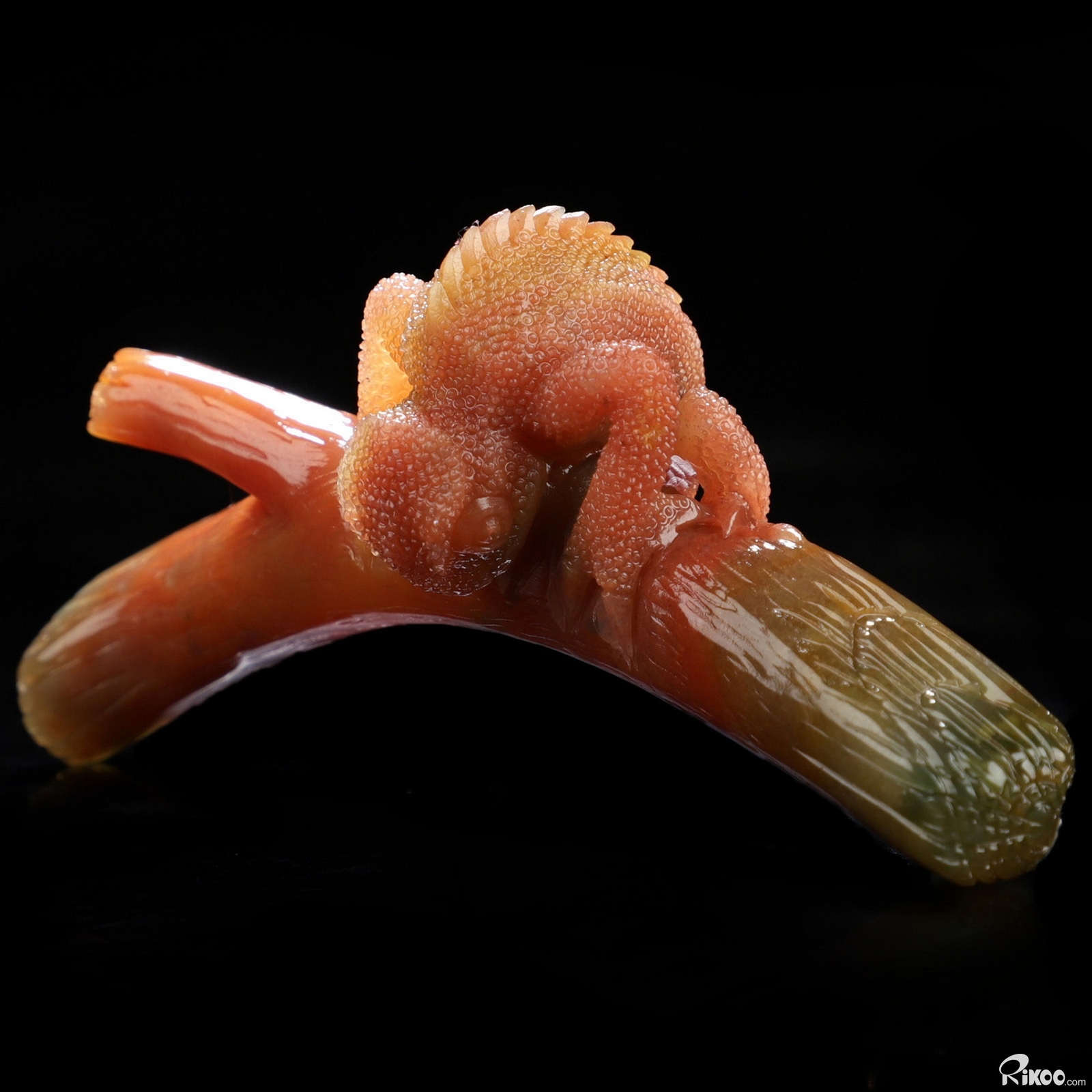 3.3" Indian Agate Hand Carved Crystal Lizard Sculpture, Crystal Healing ...