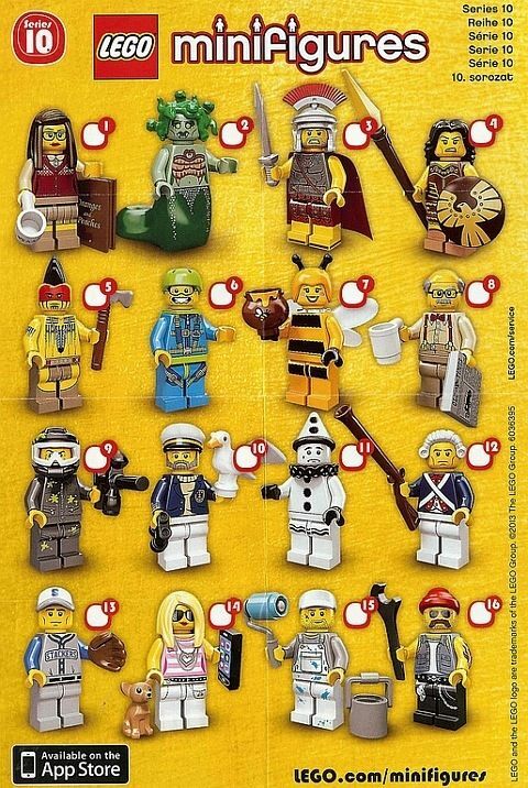 LEGO paper CHECKLIST (for MiniFigures)- Choose Your Series list ...