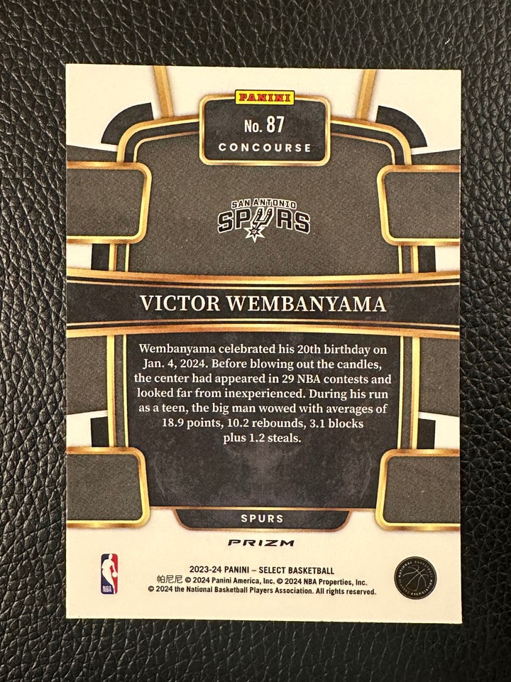 2023 Panini Select Tiger Prizm #87 Victor Wembanyama RC Rookie SP Case ...