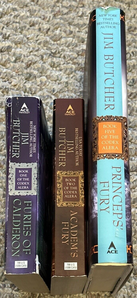 Lot 3 Codex Alera Books Jim Butcher Furies Calderon Academs Princeps ...
