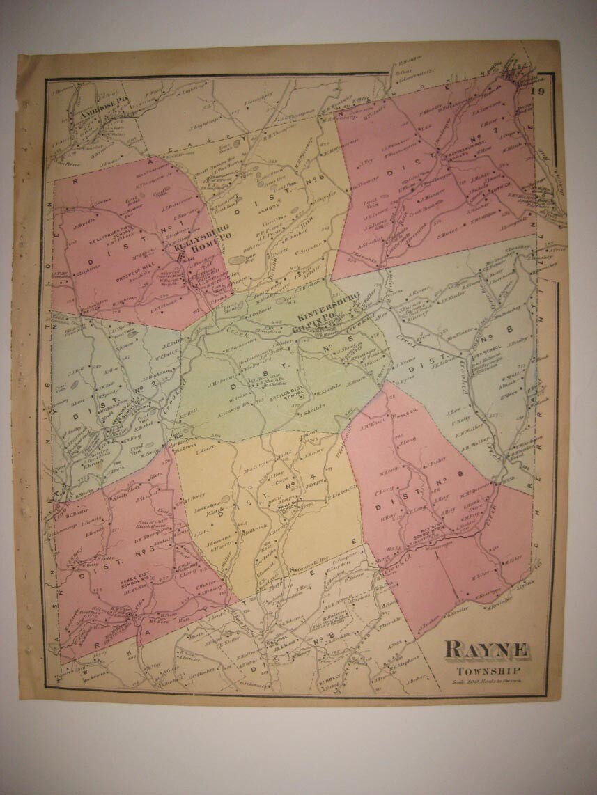 ANTIQUE 1871 RAYNE TOWNSHIP ERNEST INDIANA COUNTY PENNSYLVANIA ...