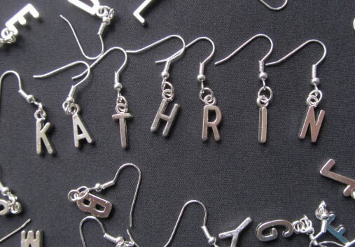 Letter Earrings Miniblings ABC Initials Silver First Name L+ DESIRED ...