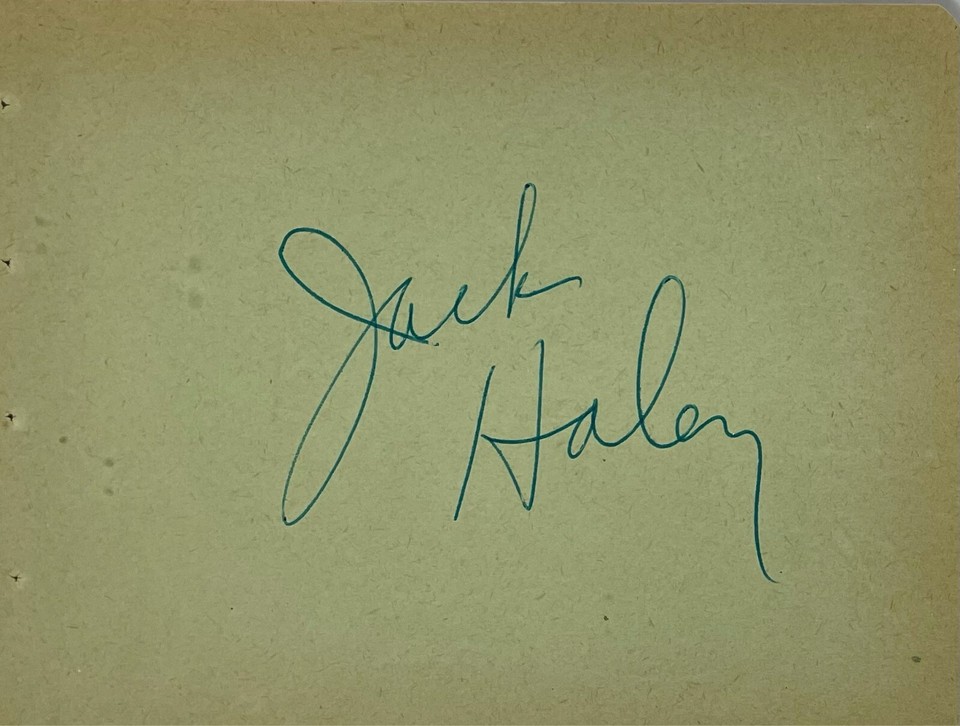 JACK HALEY Signed Autographed ALBUM PAGE Wizard of OZ PSA/DNA CERTIFIED ...