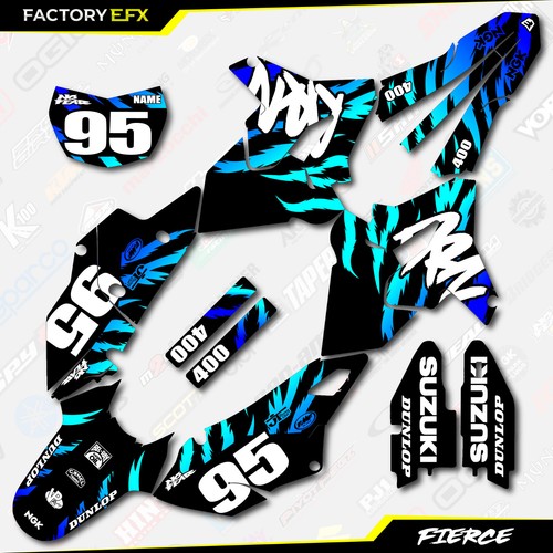 Ice Cold Blue Fierce Polisport Restyle Graphics Kit fits Suzuki Drz400 ...