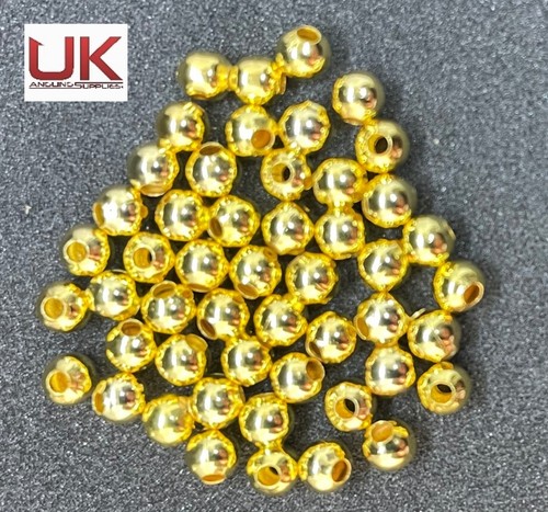 UKAS Gold Metal Fly Tying Beads - Combo Size Pack - 50 x 4mm - 50 x 3mm ...