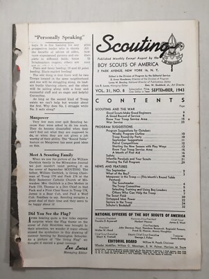1943 Boy Scouts Scouting Magazine Sept issue missing cover BSA ...