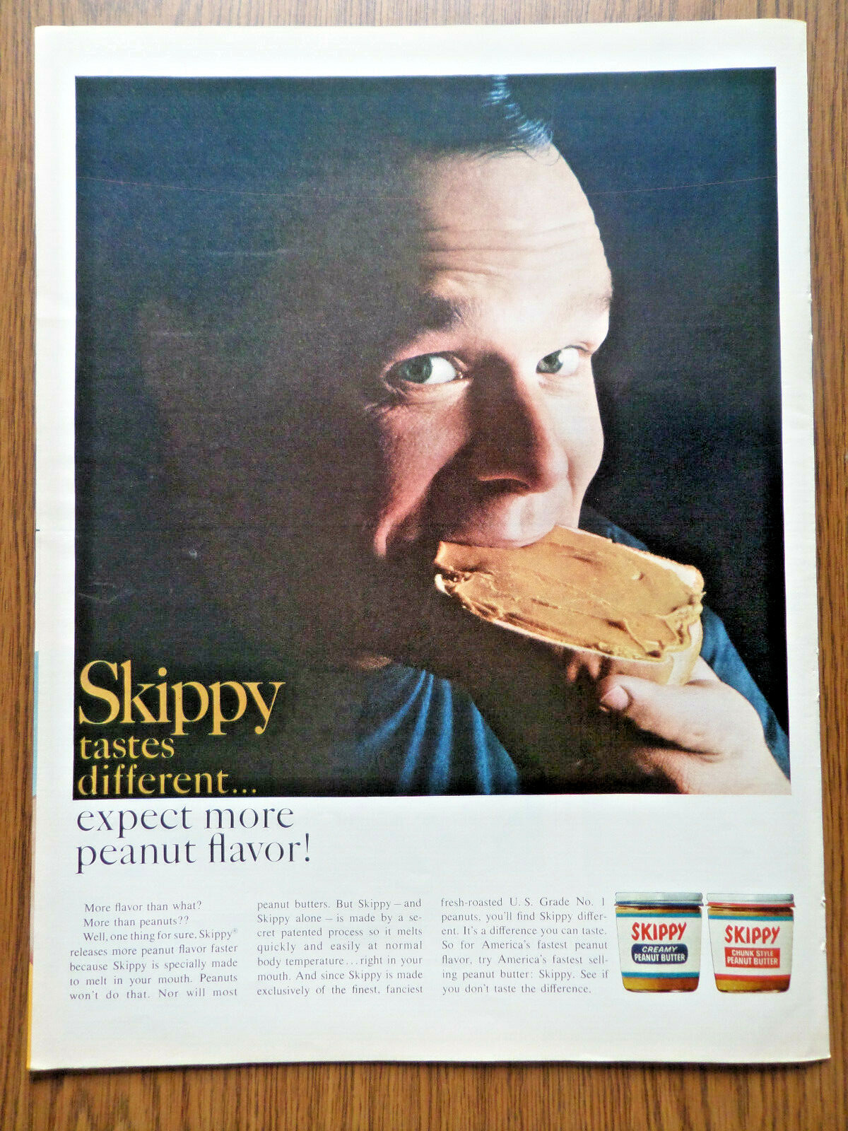 1966 Skippy Peanut Butter Ad Tastes Different Expect more Peanut Flavor ...