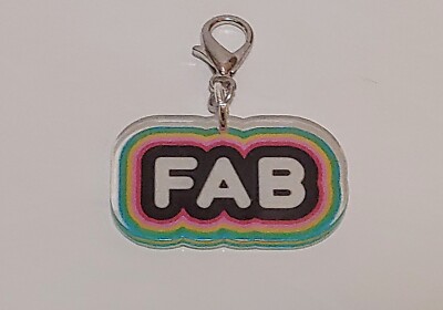 Retro MULTI-COLORED "FAB" (Purse Charm/Keychain/Zipper Pull) | eBay