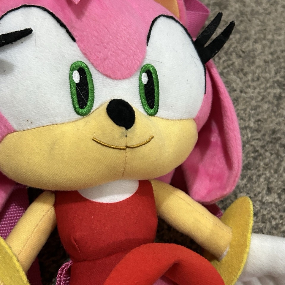 Sonic the Hedgehog Amy Plush Pink Backpack SEGA Collectors Bookbag 18 ...