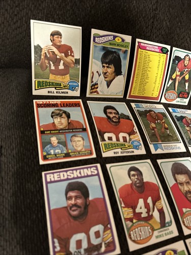Lot of 18 1970’s Vintage Washington Redskins NFL Cards, checklists Ex ...