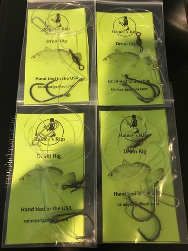 Drum Rigs (4) - 4/0 Circle Hooks Hi/Lo Rig - 50lb Monofilament | eBay