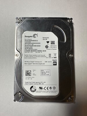 Seagate Barracuda 250GB 7.2K SATA 16MB Hard Drive (ST250DM000) Wiped ...