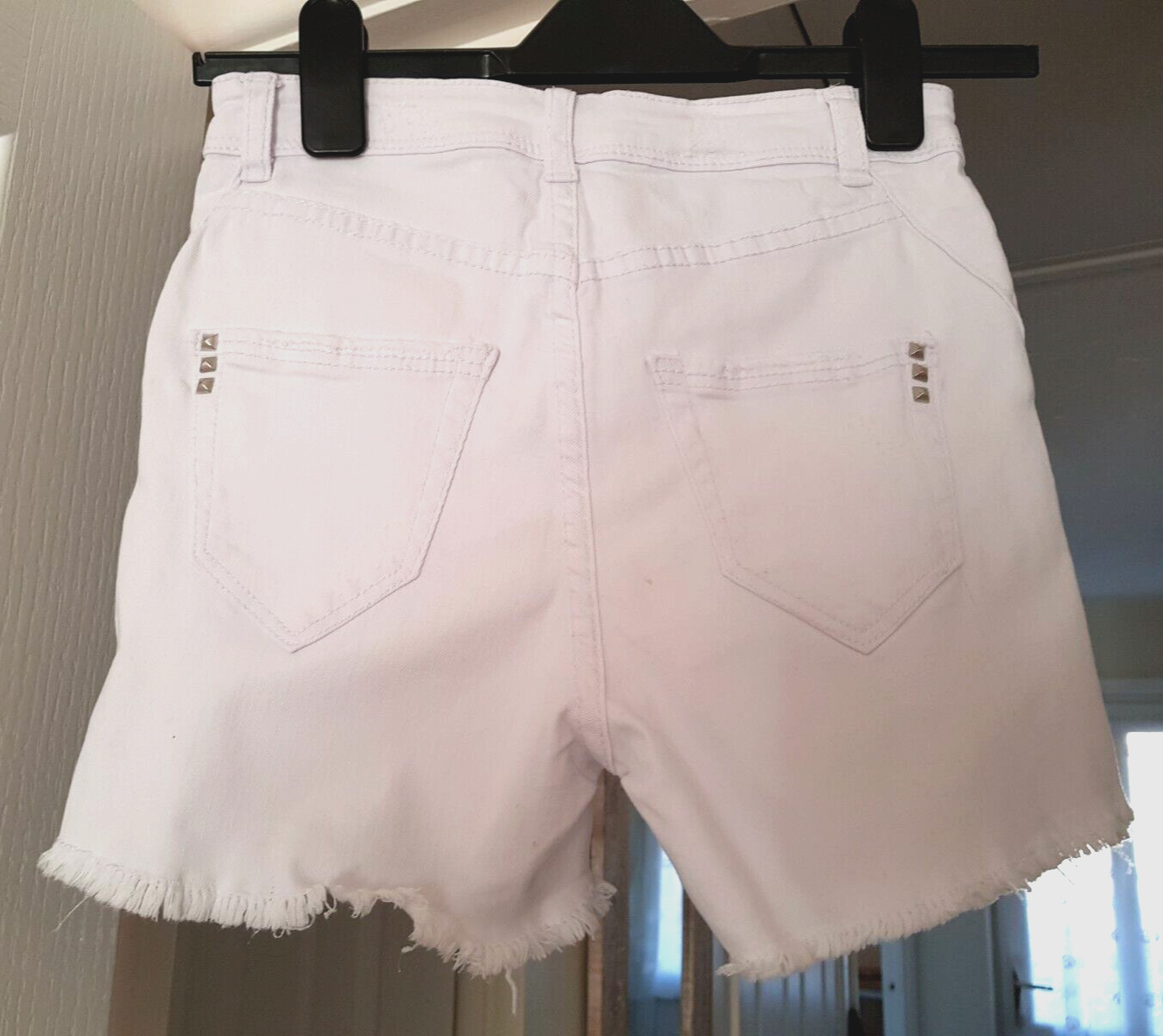 Suite Blanco White Short Shorts, Ripped, Studded, Siz… - Gem