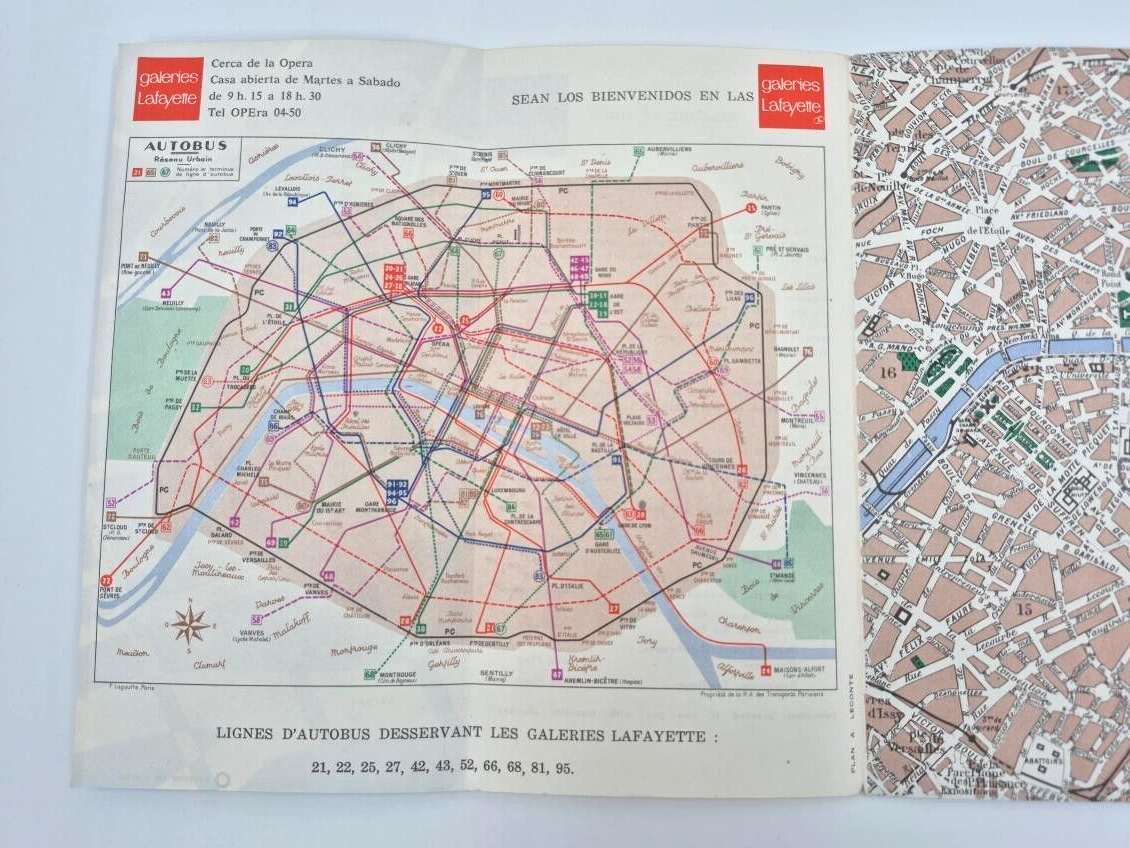Vintage 1950's Galeries Lafayette Pres de L'Opera Paris France Brochure ...